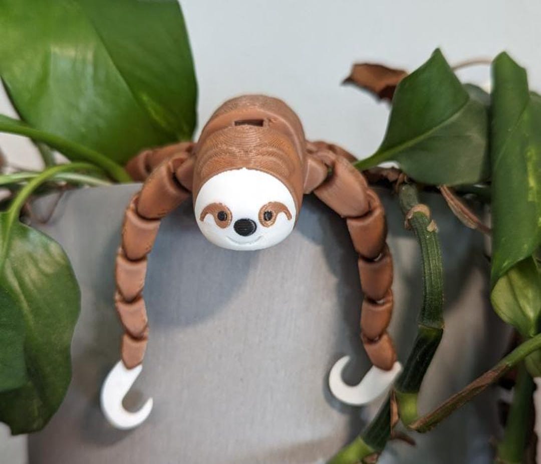 3D Printed Articulated Sloth | Poseable Fidget Toy, Kids Gift - Etsy