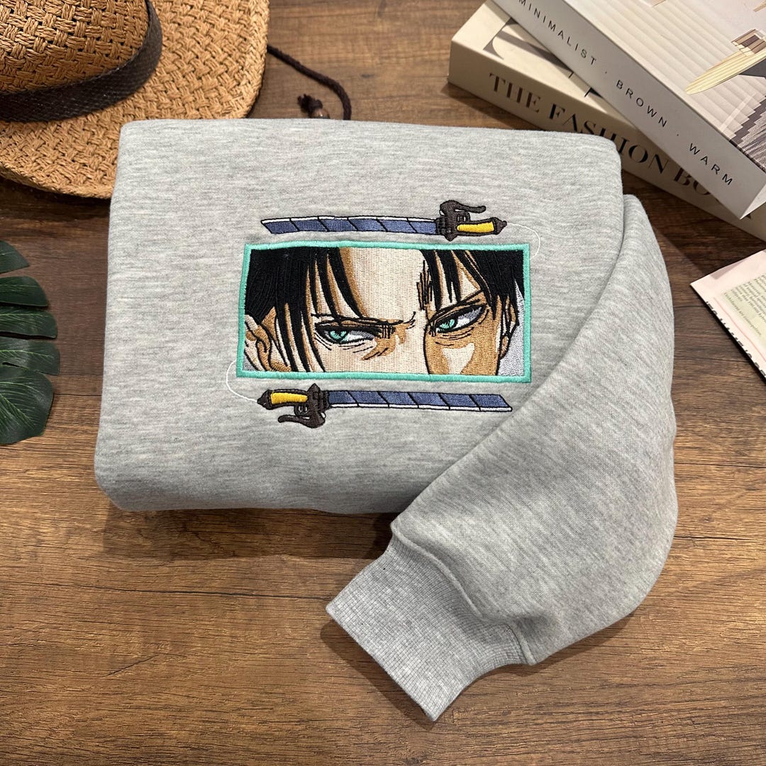 Levi Ackerman Eye Embroidered Sweatshirt, Attack on Titan Embroidered ...