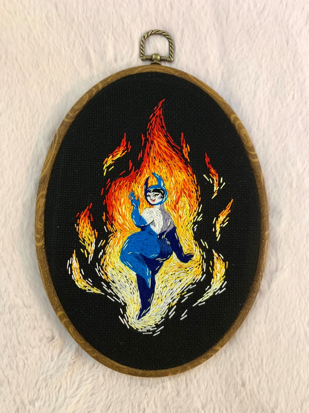 Lady on Fire Embroidery - Etsy