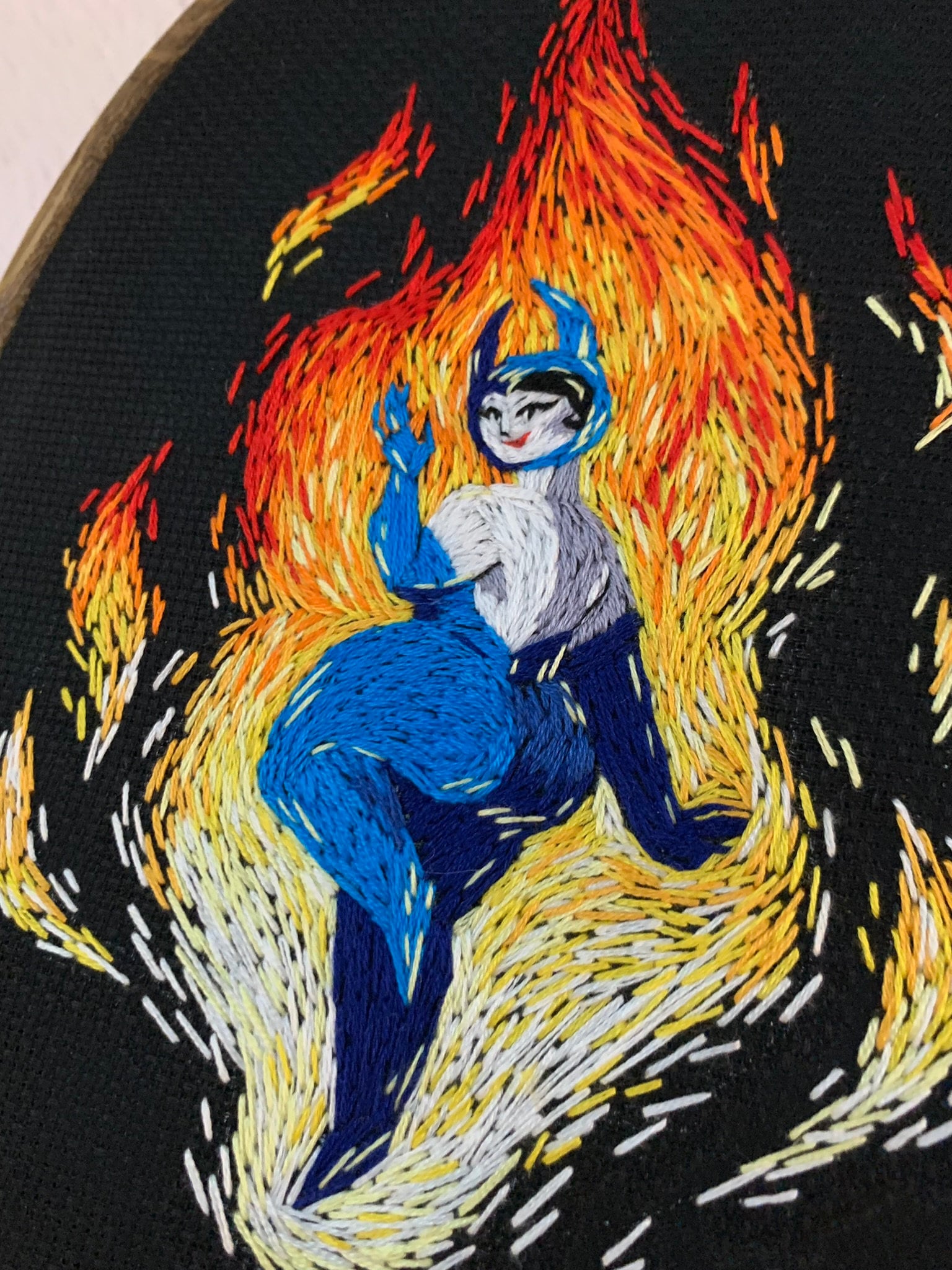 Lady on Fire Embroidery - Etsy