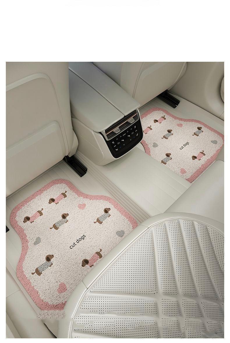 Pink Car Floor Mat (one Piece) – Kawaii Dog & Cat - Etsy