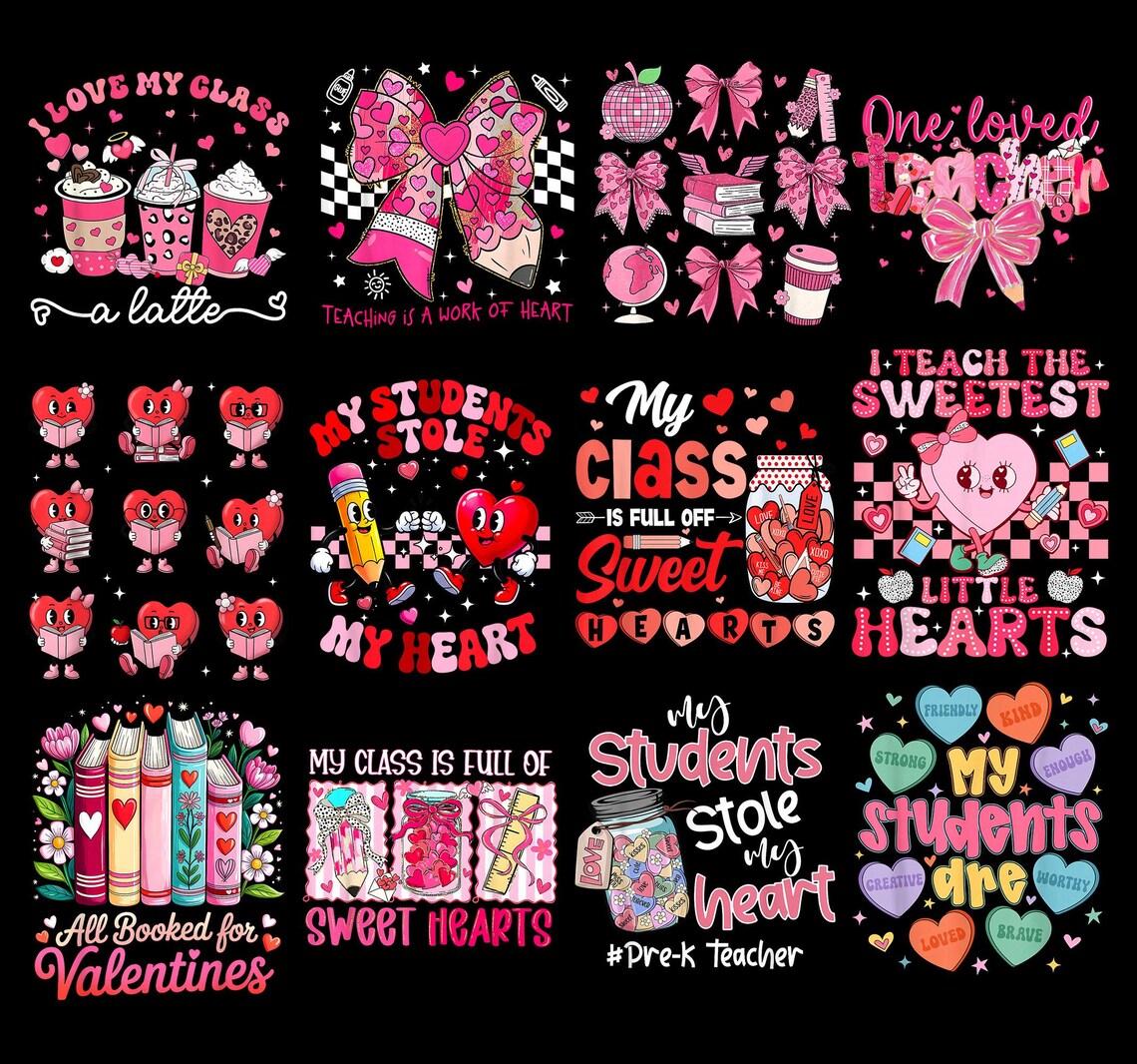 Teacher Valentine Bundles Png, Teacher Valentine Png, Valentine Png ...