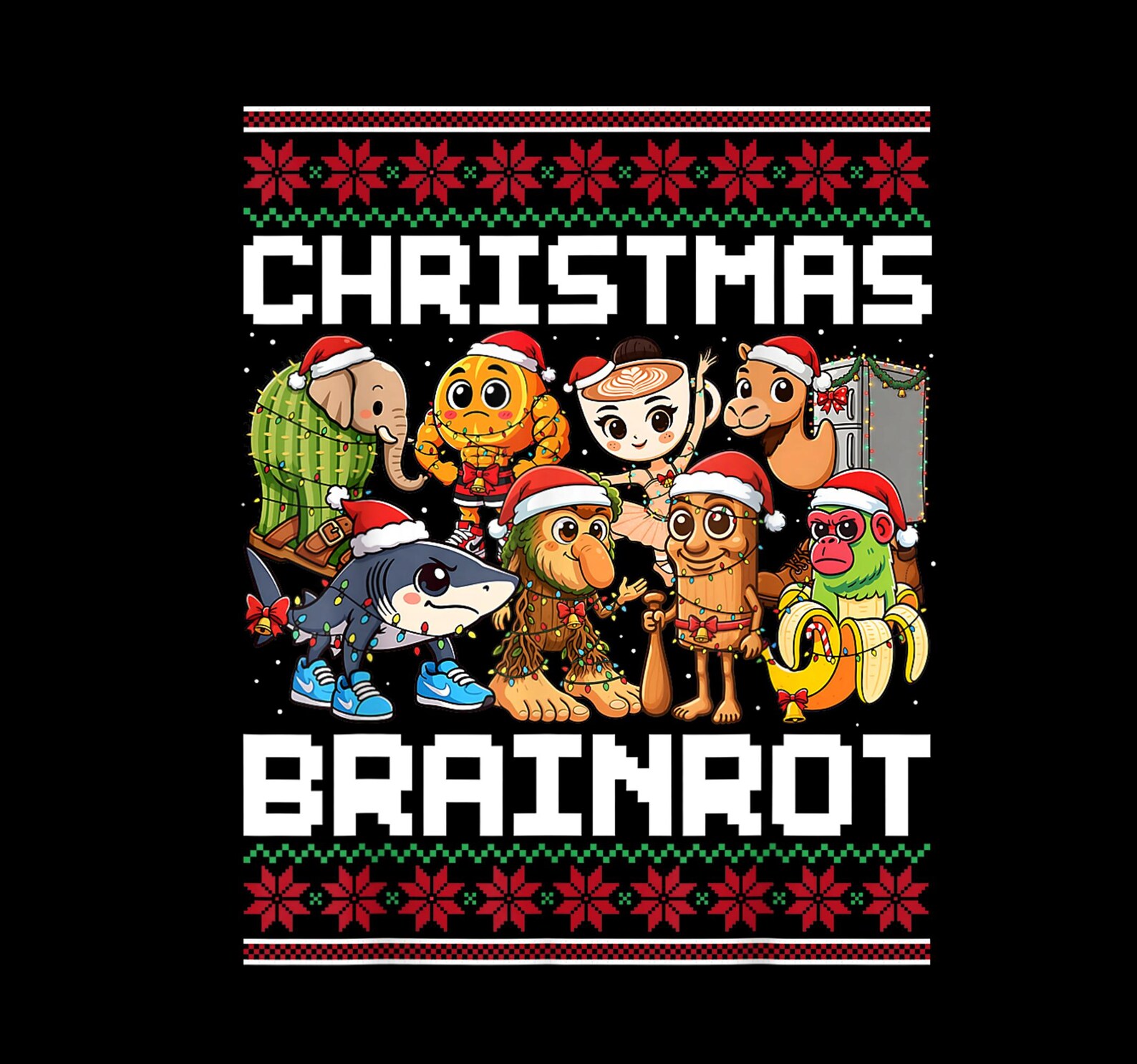 Italian Brainrot Ugly Christmas Sweater Png, Meme Italian Brainrot ...