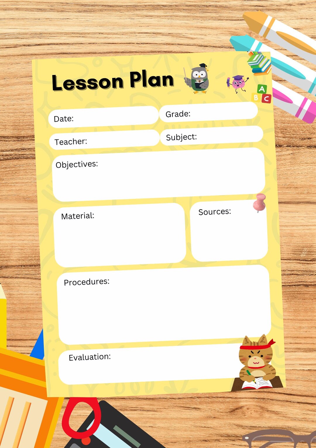 Yellow Lesson Plan : 2 Variants - Etsy