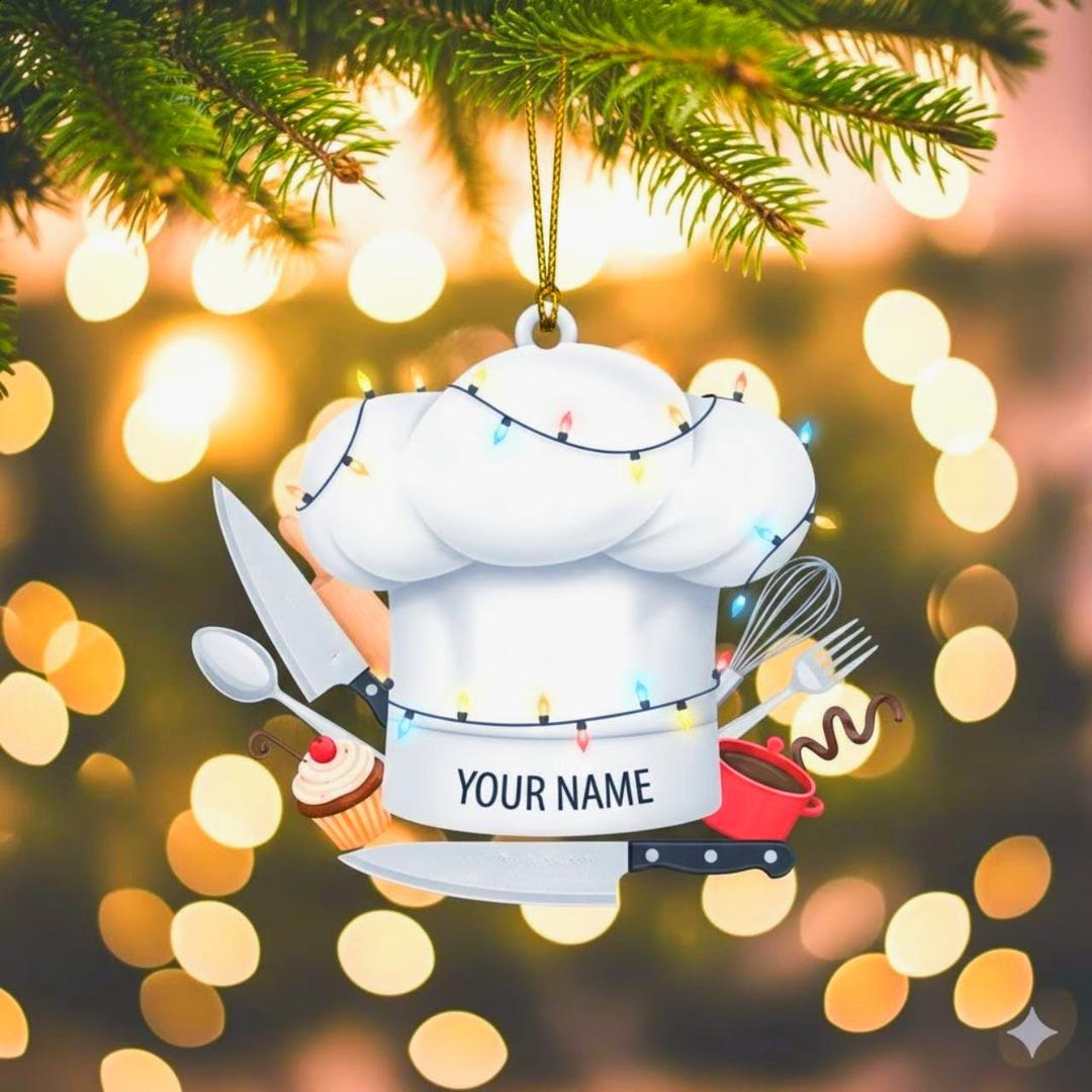 Custom Chef Ornament – Personalized Acrylic Chef Hat Gift for Bakers - Etsy