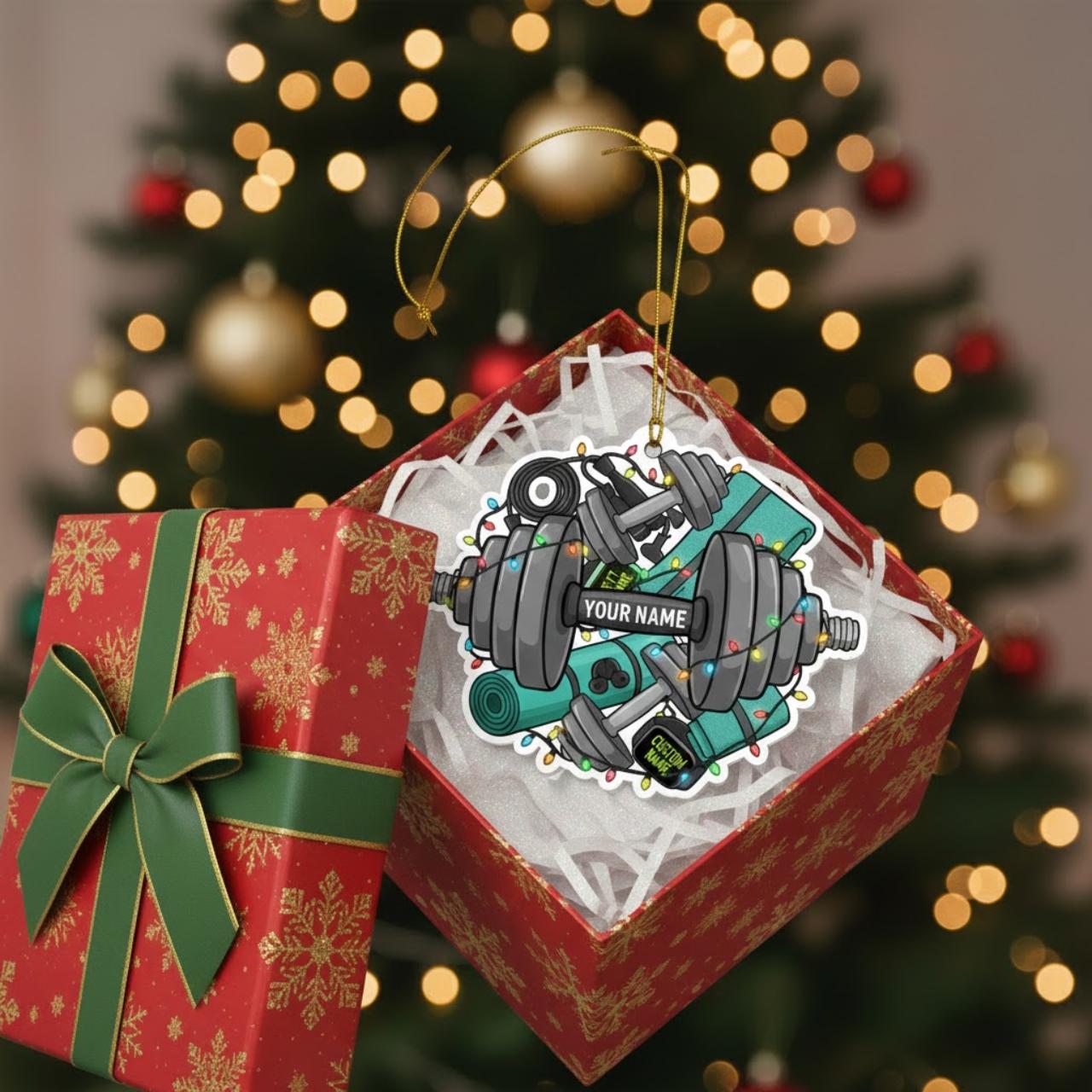 Custom Fitness Ornament – Personalized Gym & Weightlifting Christmas ...