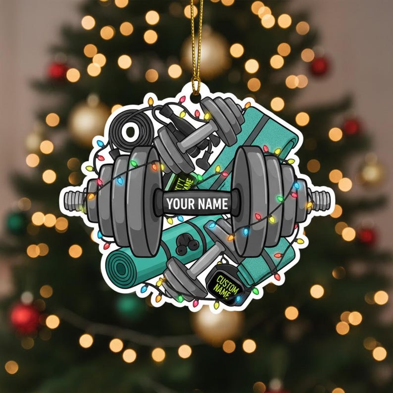 Custom Fitness Ornament – Personalized Gym & Weightlifting Christmas ...