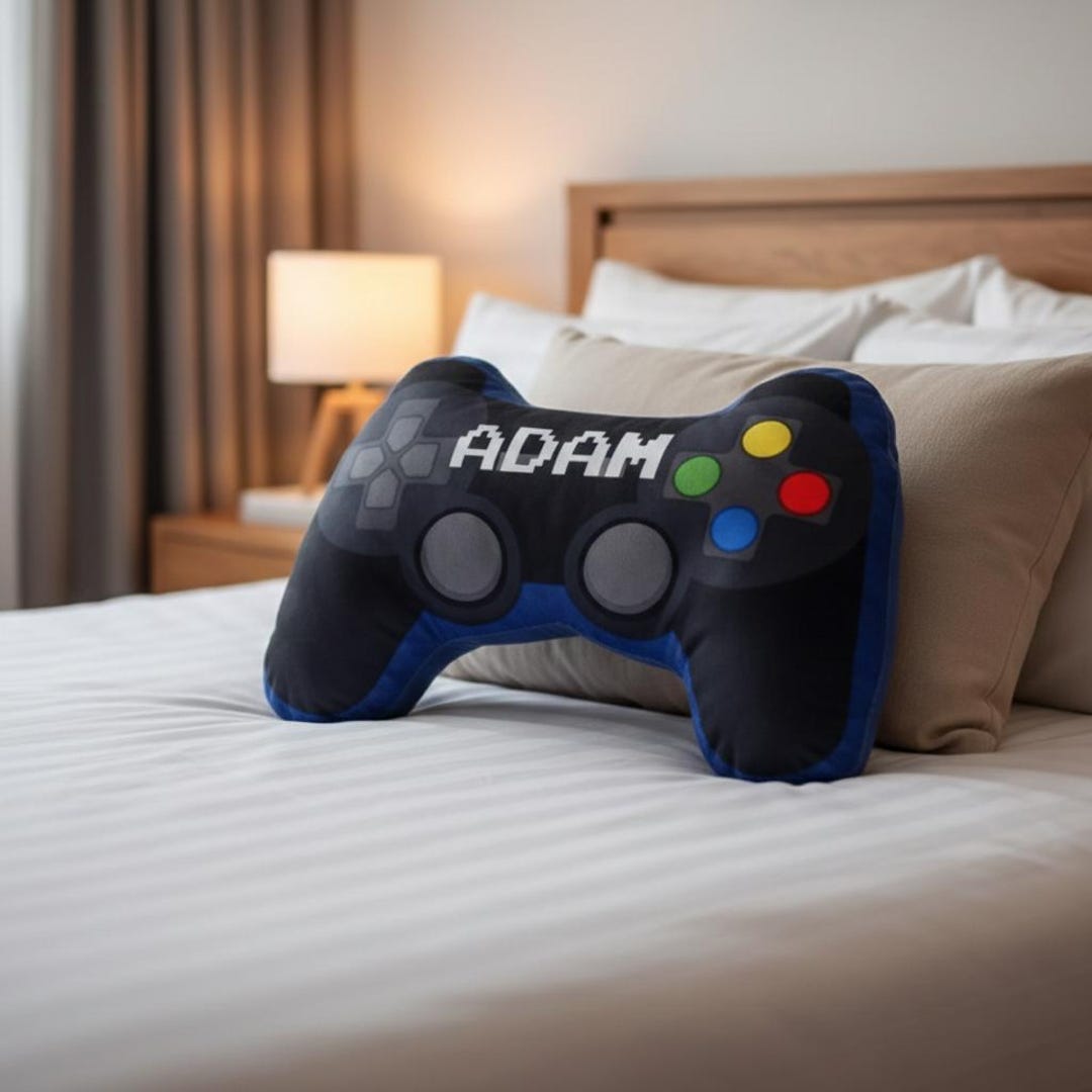 Personalized Game Controller Pillow, Custom Gamer Cushion With Name ...