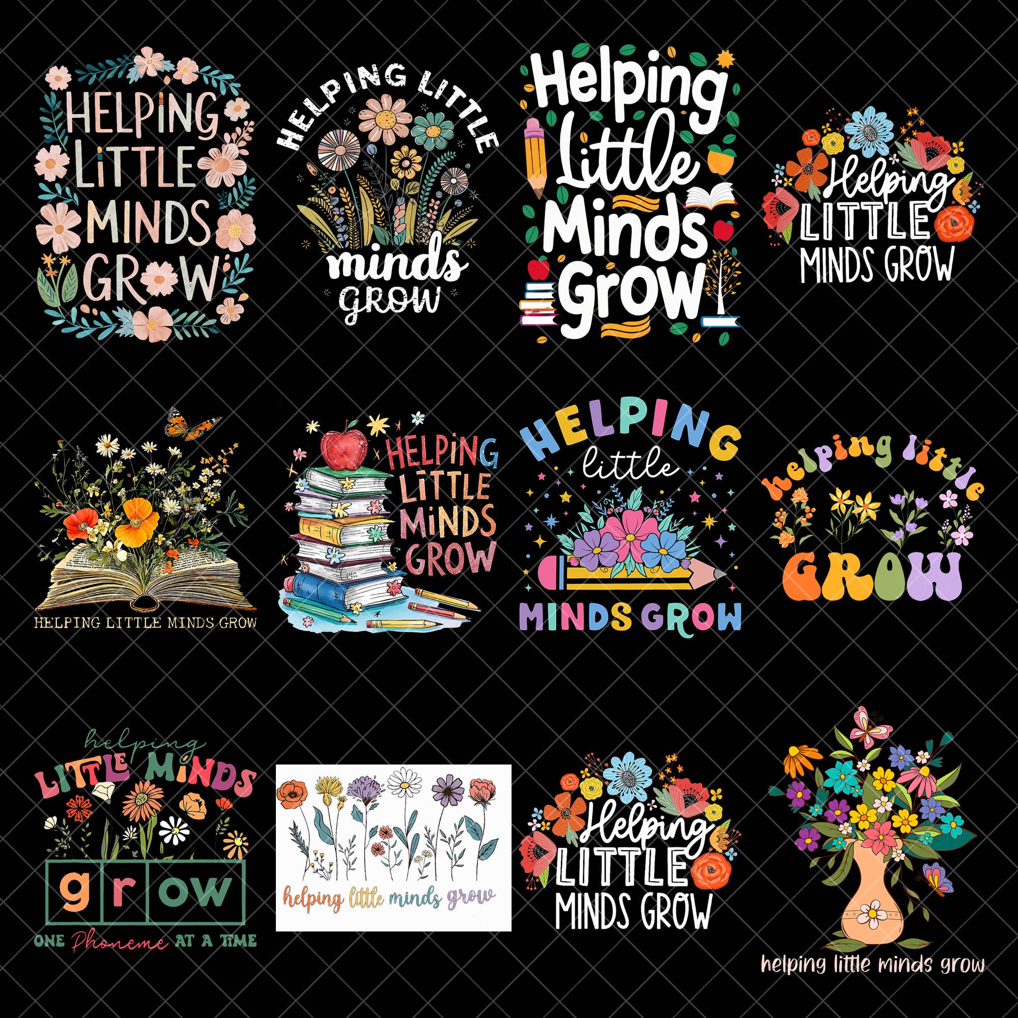 Teacher Helping Little Minds Grow Png Bundle, Teacher Design ...