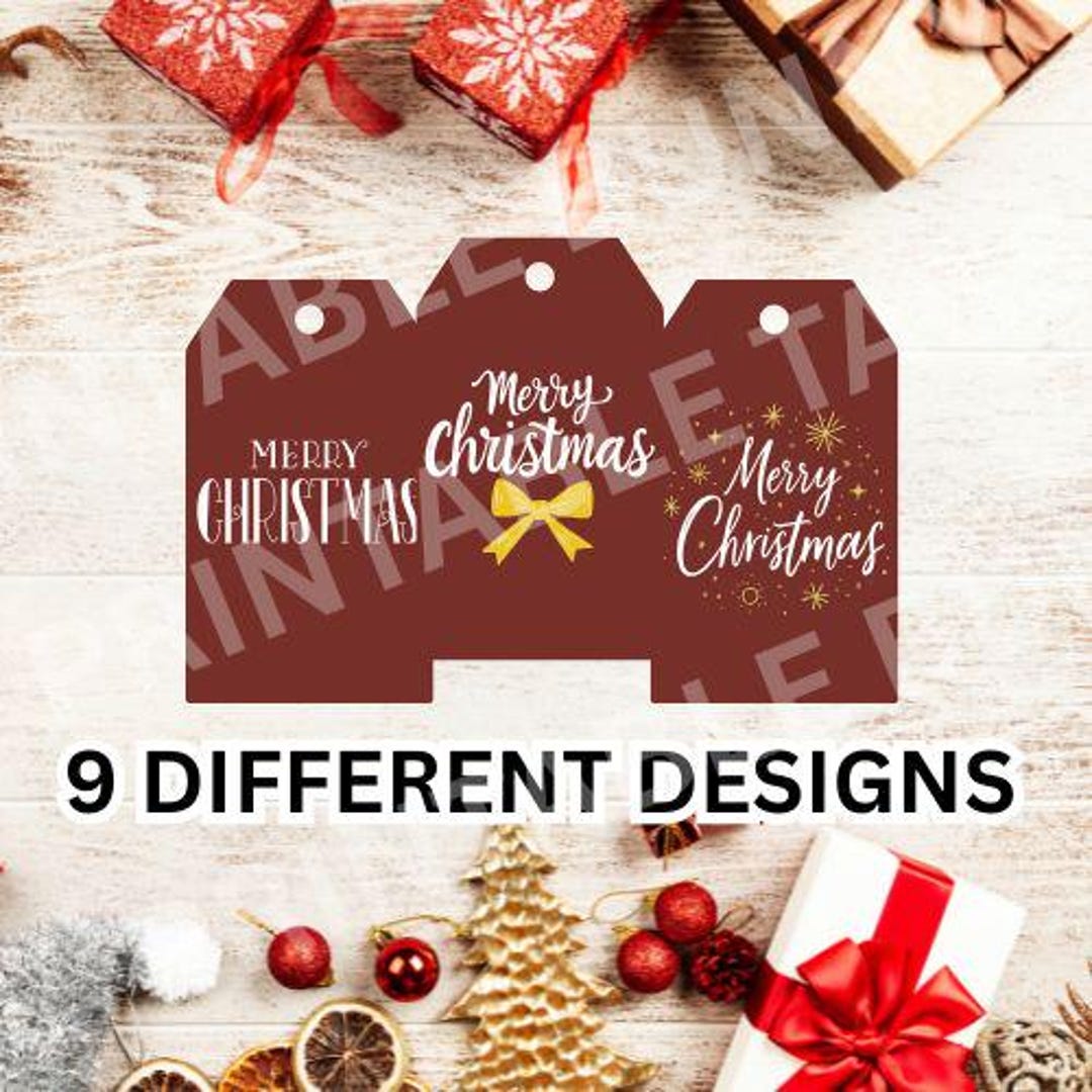 Printable Christmas Gift Tags: Red and Green Festive Designs (digital ...