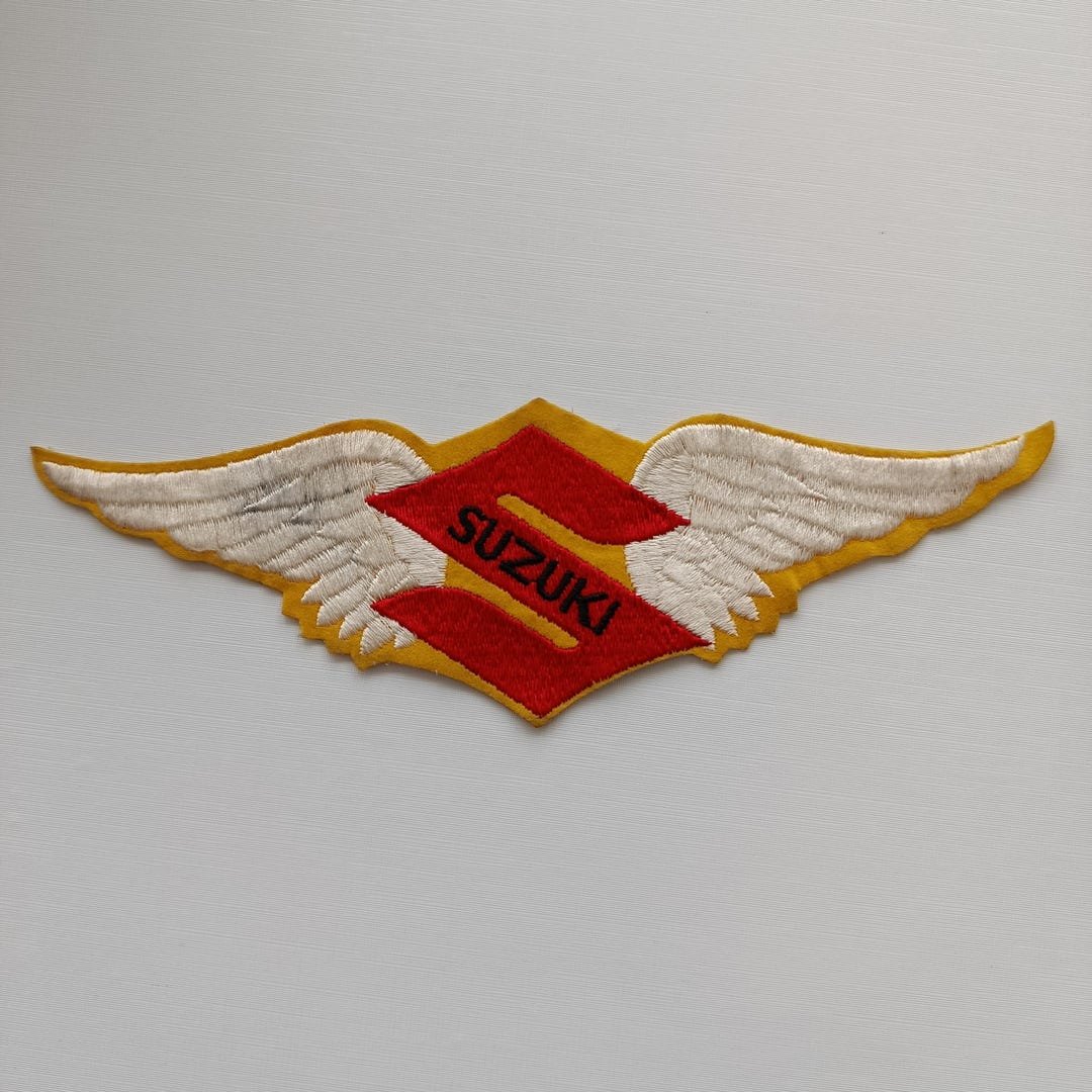 Vintage Suzuki Wings Patch, Large Embroidered Biker Vest Back Patch ...