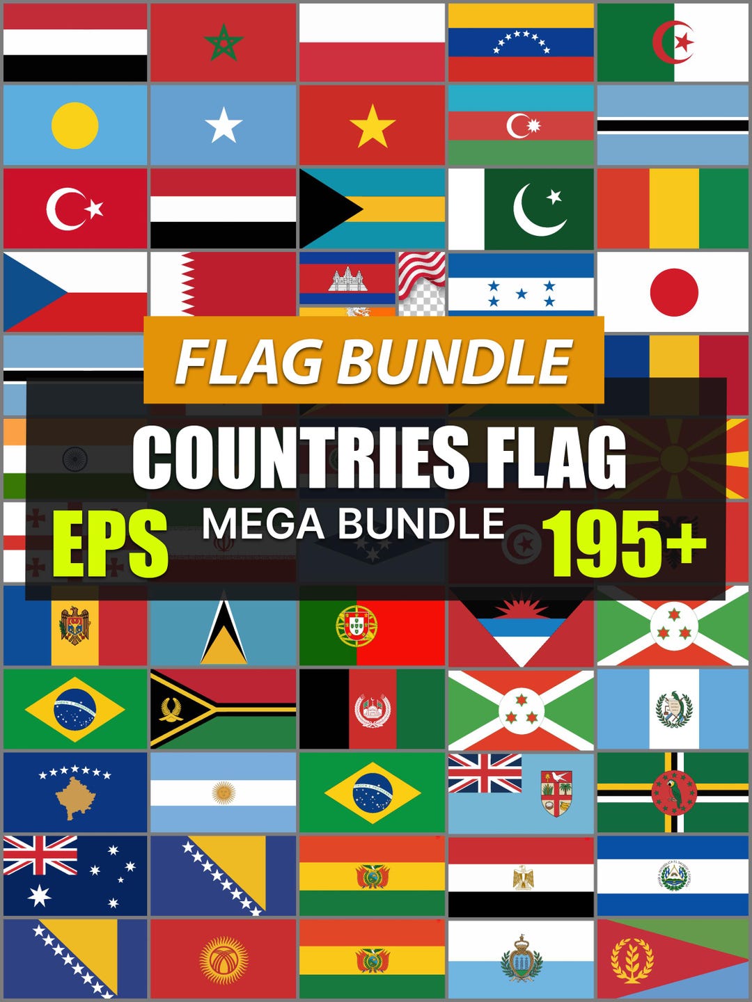 World Flags Vector Clipart Bundle, 195+ EPS & JPG (instant Download) - Etsy