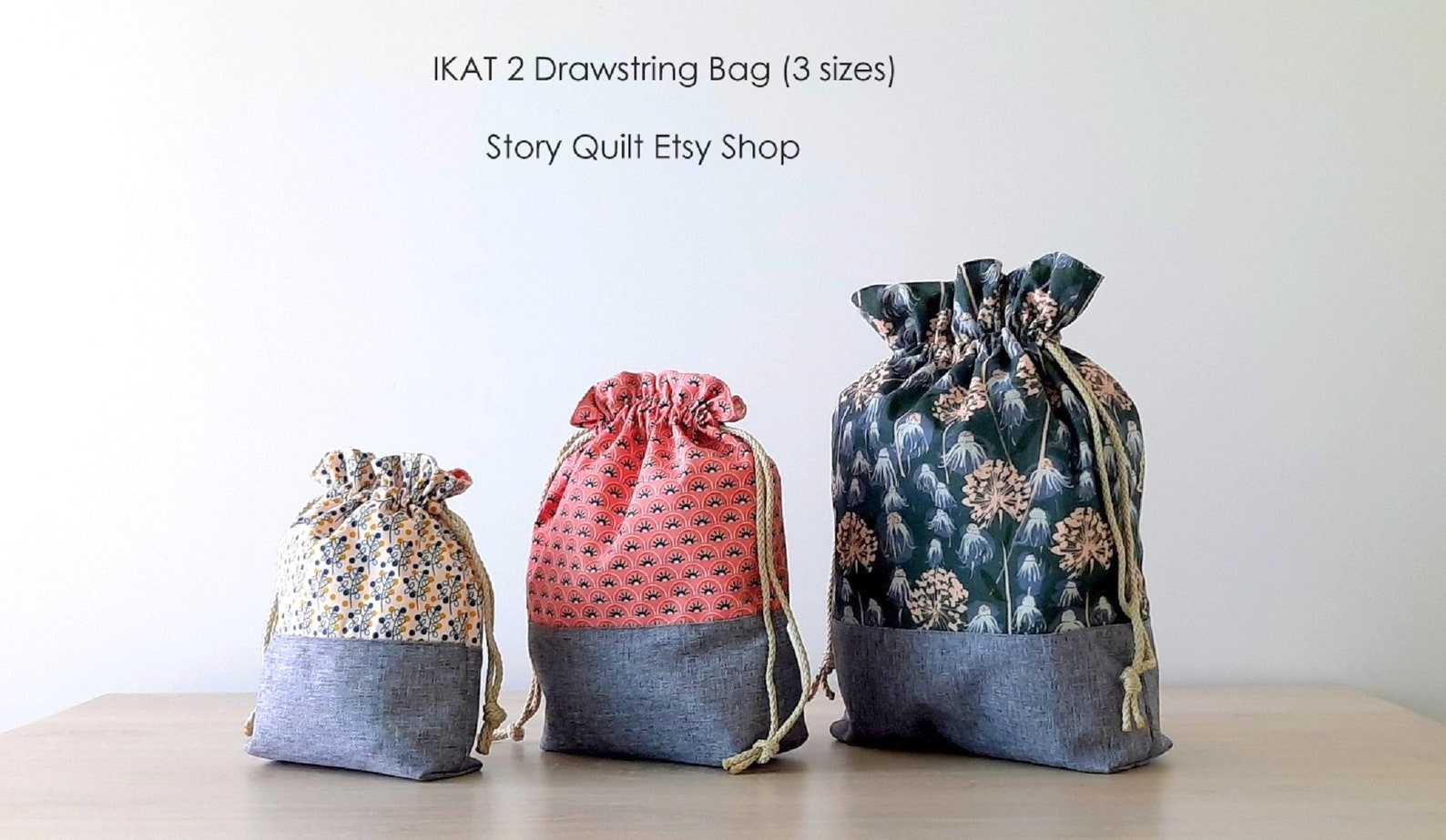 Drawstring Bag 3 Sizes, PDF Sewing Pattern, Sewing Tutorial, Tool Bag ...