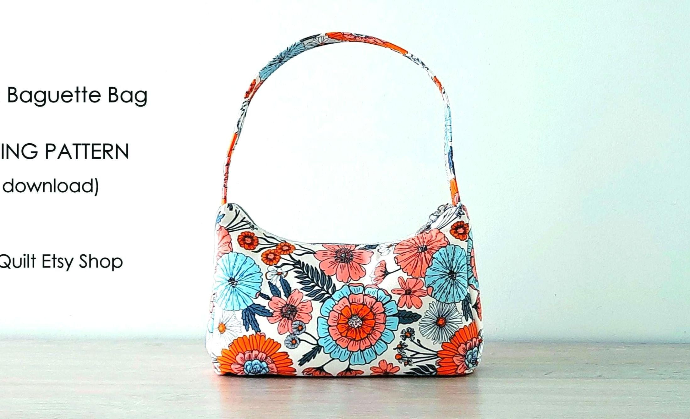 Video Tutorial, Baguette Bag Sewing Pattern, Bag PDF Sewing Pattern ...