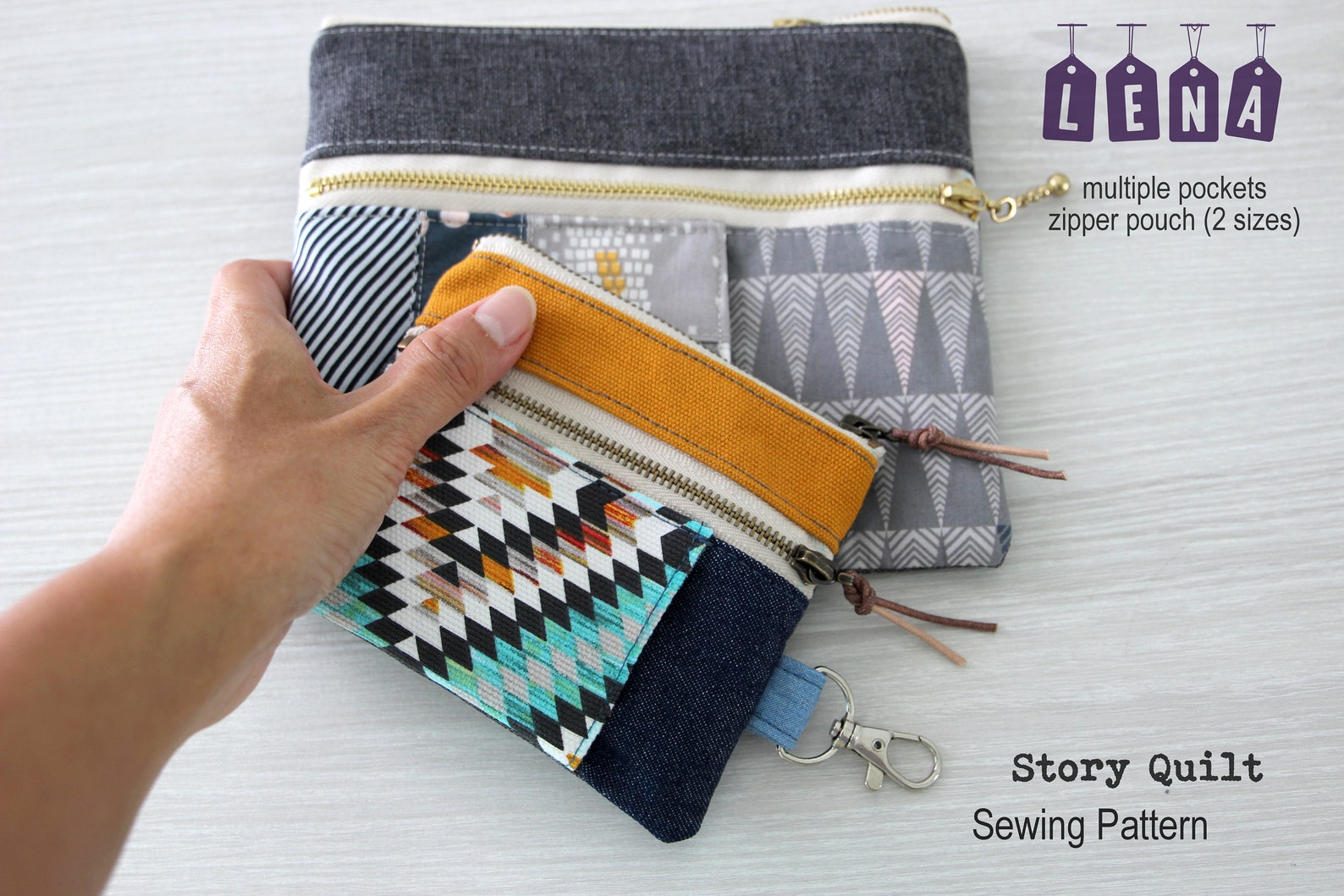 2 Sizes Quick and Easy Double Zip Pouch PDF Sewing Pattern - Etsy