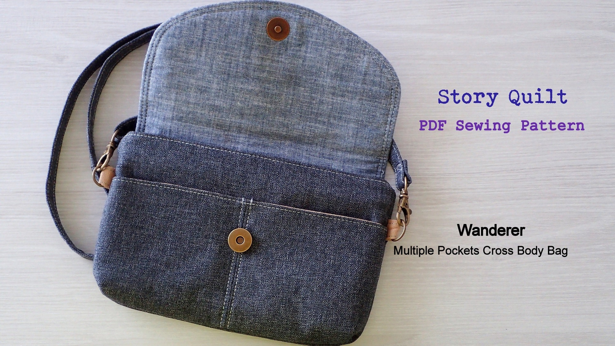 Wanderer crossbody bag PDF sewing pattern bag pattern | Etsy