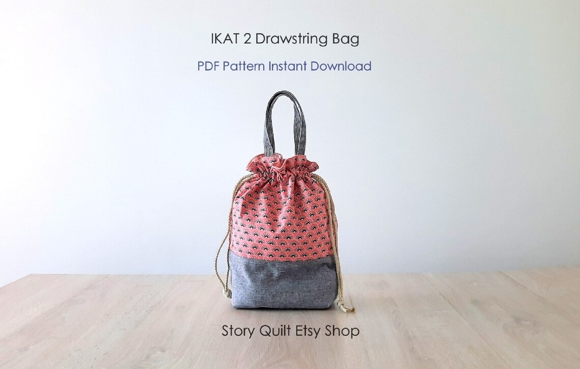 Drawstring Bag 3 Sizes PDF Sewing Pattern Sewing Tutorial - Etsy