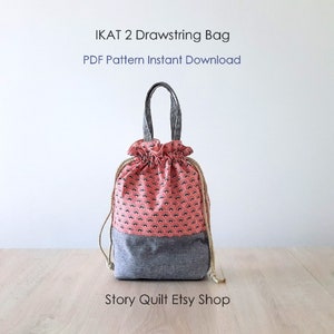 Drawstring Bag (3 Sizes), PDF Sewing Pattern, Sewing Tutorial, Tool Bag ...