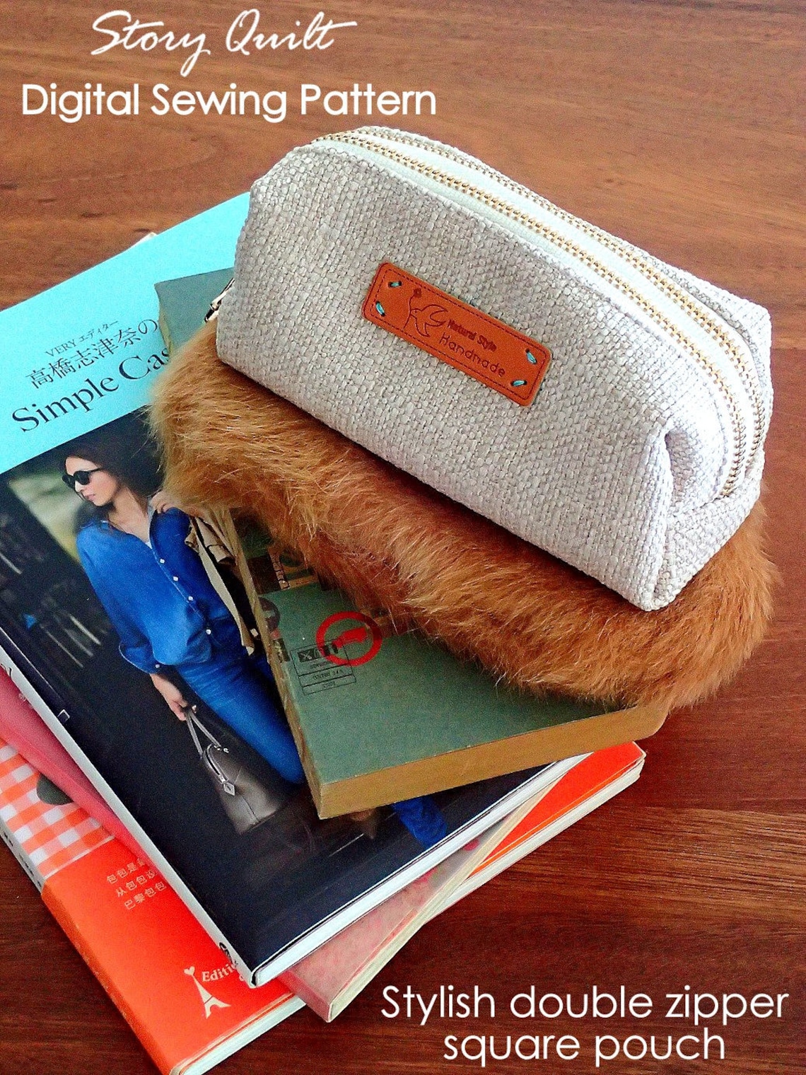 Quick and Easy Box Pouch Double Zipper Square Pouch Digital | Etsy