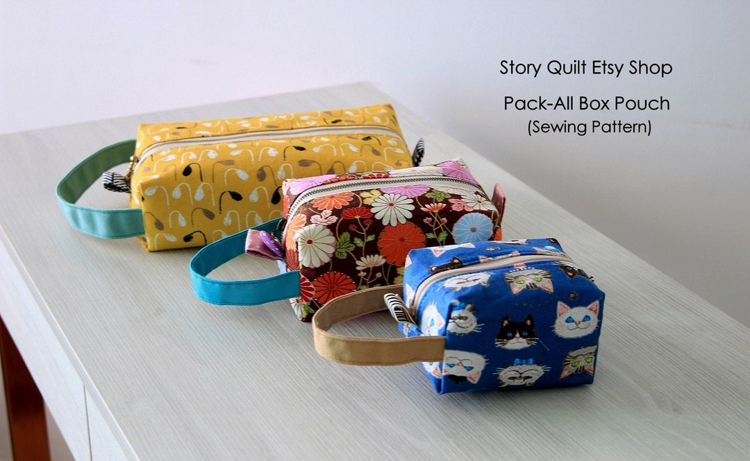 Boxy Pouch Tutorial, Easy Pouch Pattern, Box Pouch, Digital PDF Sewing ...