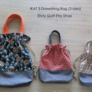 Drawstring Bag 3 Sizes, PDF Sewing Pattern, Sewing Tutorial, Tool Bag ...