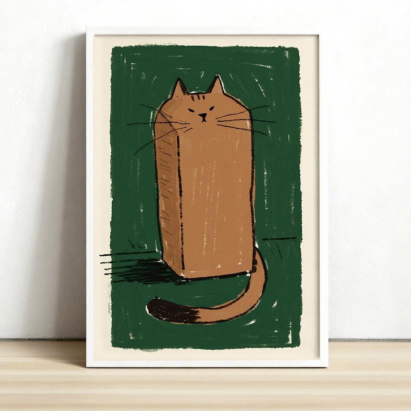 Fun Cat Posters, Minimalist Cat Print, Home Decor,canvas Posters ...