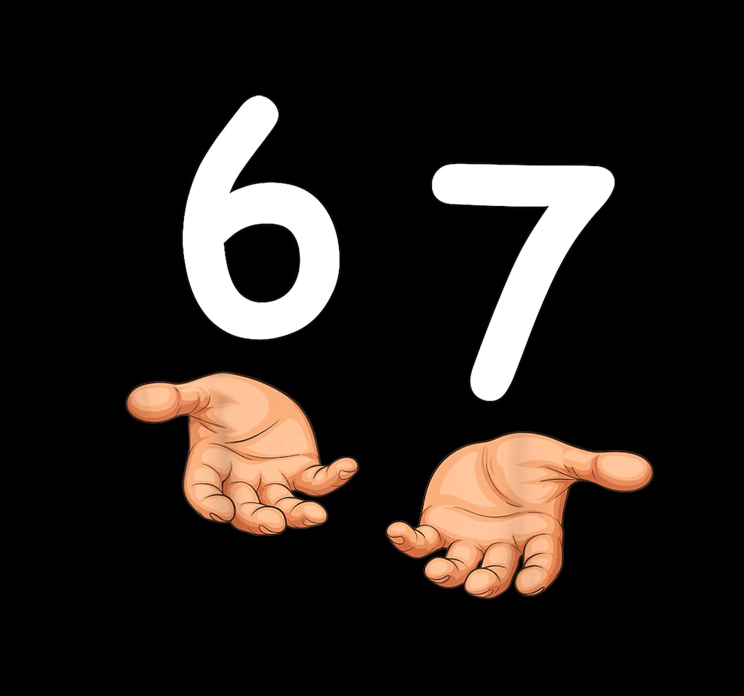 Six Seven 6 7 Meme Funny Hands PNG Bundle, Viral Internet Meme Humor ...