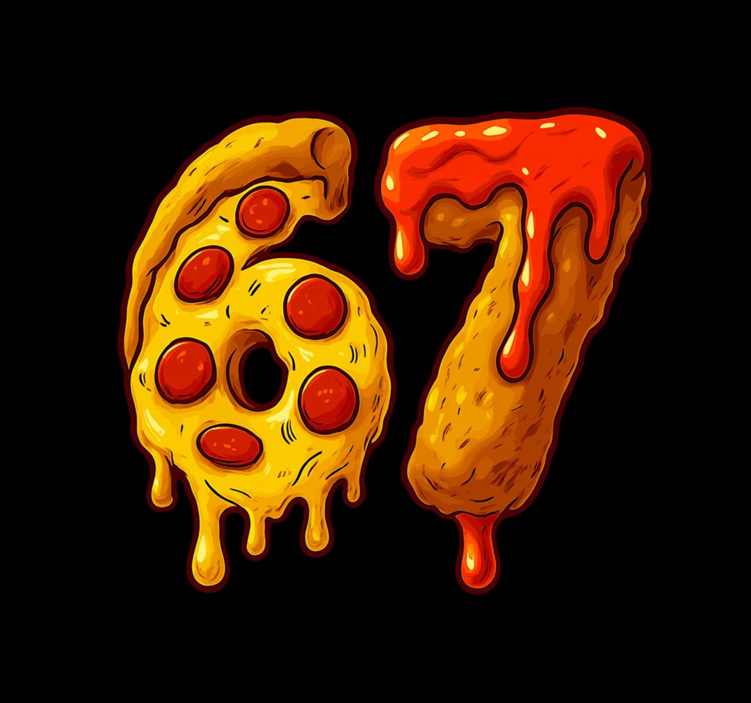 Six Seven Meme PNG, Funny 67 Pizza and Nugget Design, Brain Rot Gen ...