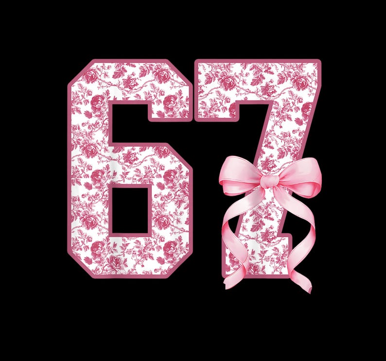 Funny Six Seven Coquette Bow Png, 67 Viral Internet Joke Digital Design ...