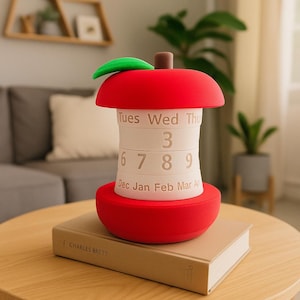 Handmade Apple - Shaped Rotating Perpetual Calendar - Creative Desktop ...