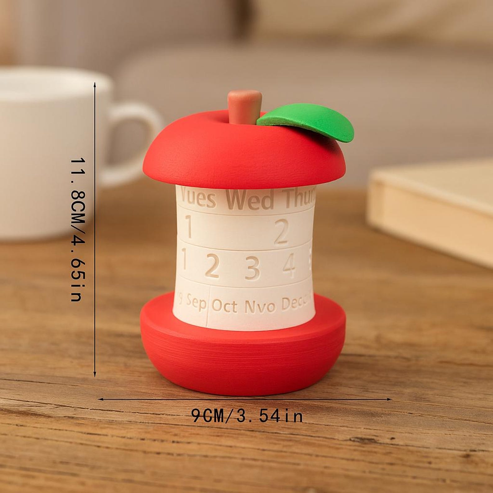 Handmade Apple - Shaped Rotating Perpetual Calendar - Creative Desktop ...