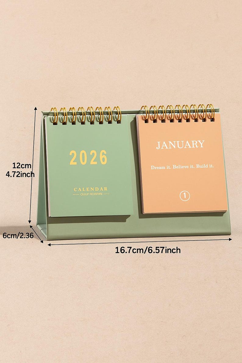 2026 Desk Calendar: Minimalist Flip Planner With Inspirational Quotes ...