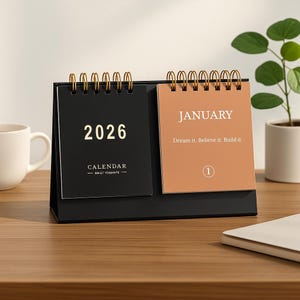 2026 Desk Calendar: Minimalist Flip Planner With Inspirational Quotes ...