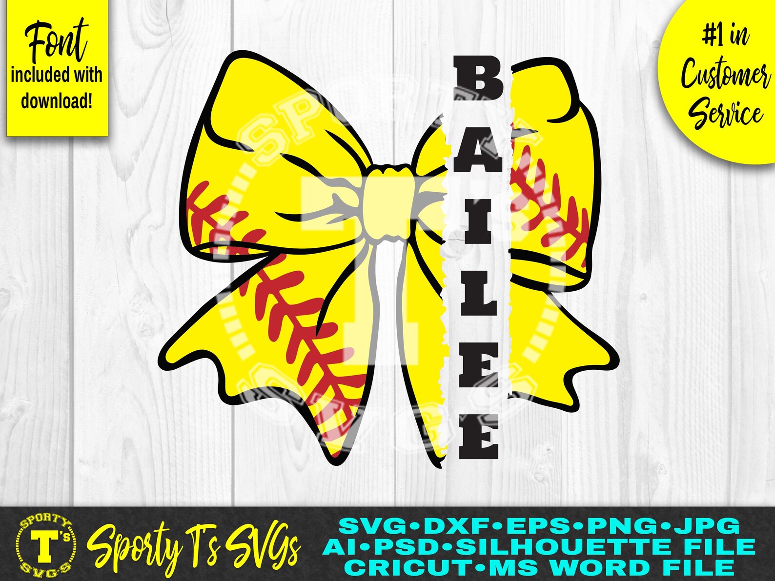 Softball Split Svg, Softball and Bows Shirt, Softball and Name ...