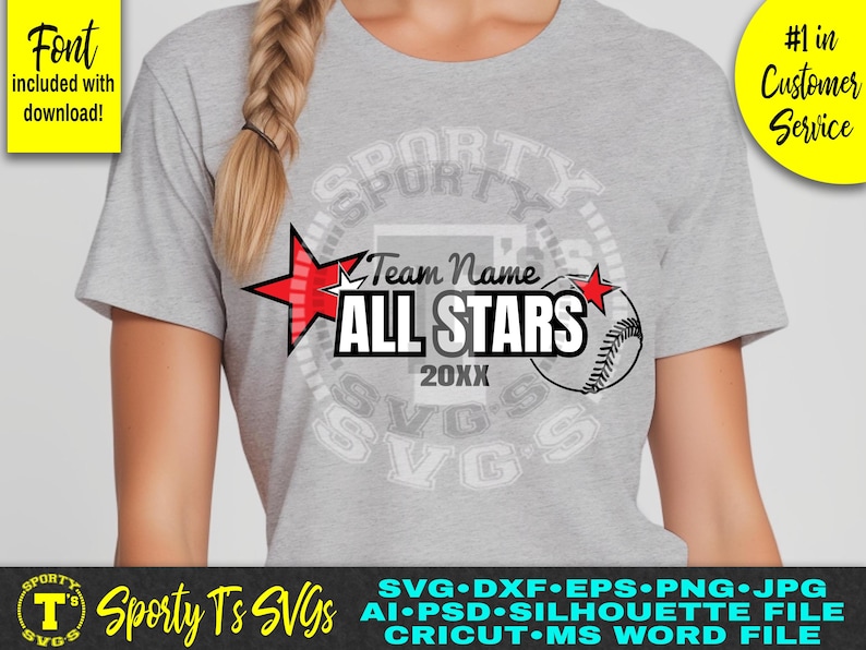 All Stars Svg, Baseball Svg, Softball Svg, All Stars Design, All Stars ...