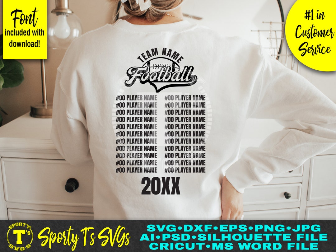 Editable Football Team Roster Template | Digital Bundle | Illustrator ...