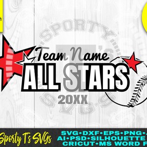All Stars Svg, Baseball Svg, Softball Svg, All Stars Design, All Stars ...