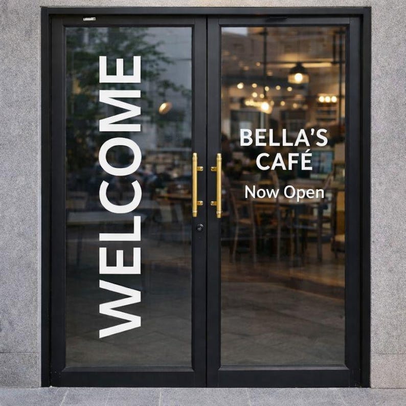 Create Your Own Storefront Door Decal – Custom Vinyl Sign With Logo ...