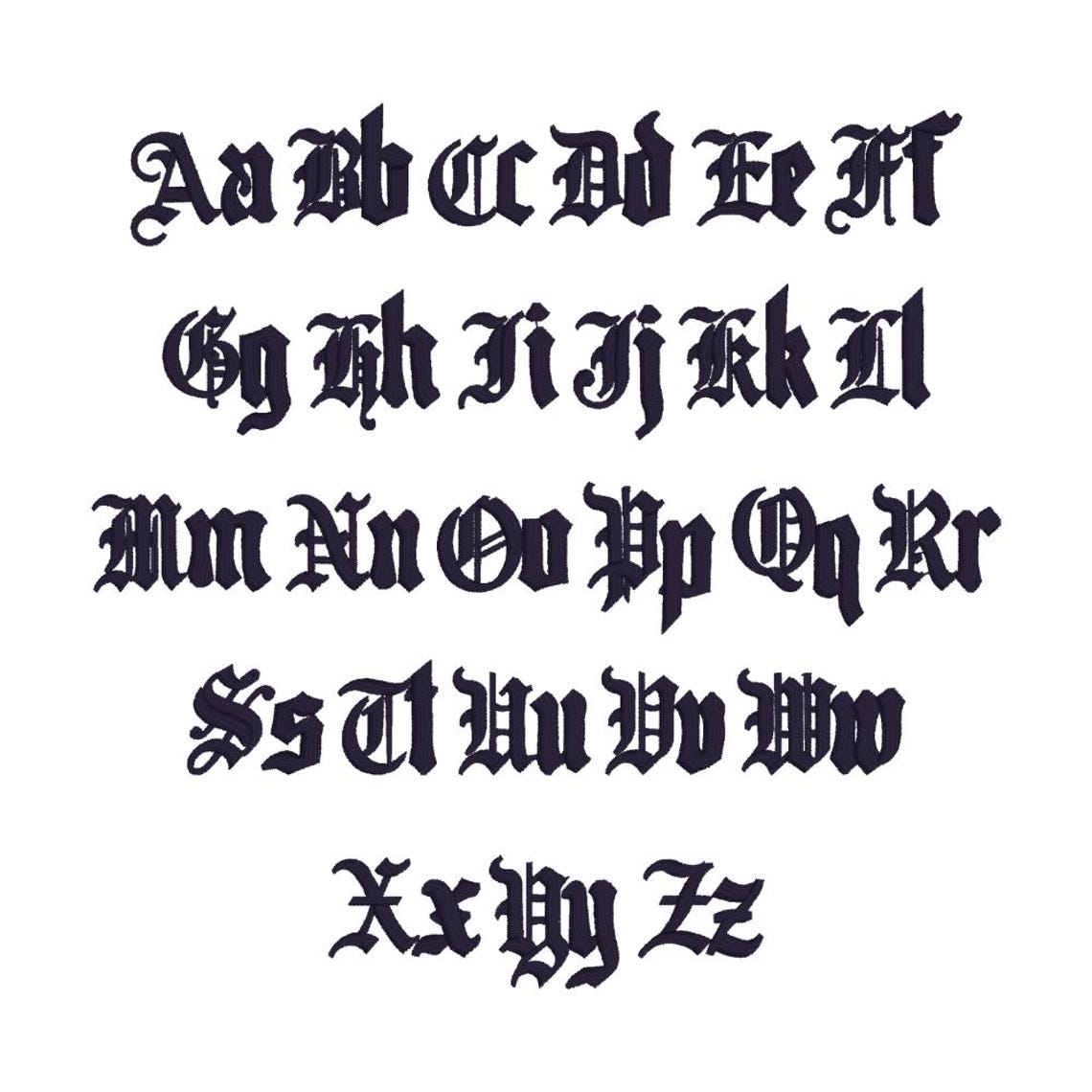 Old English Embroidery Font, Monogram Gothic Script Letters ...