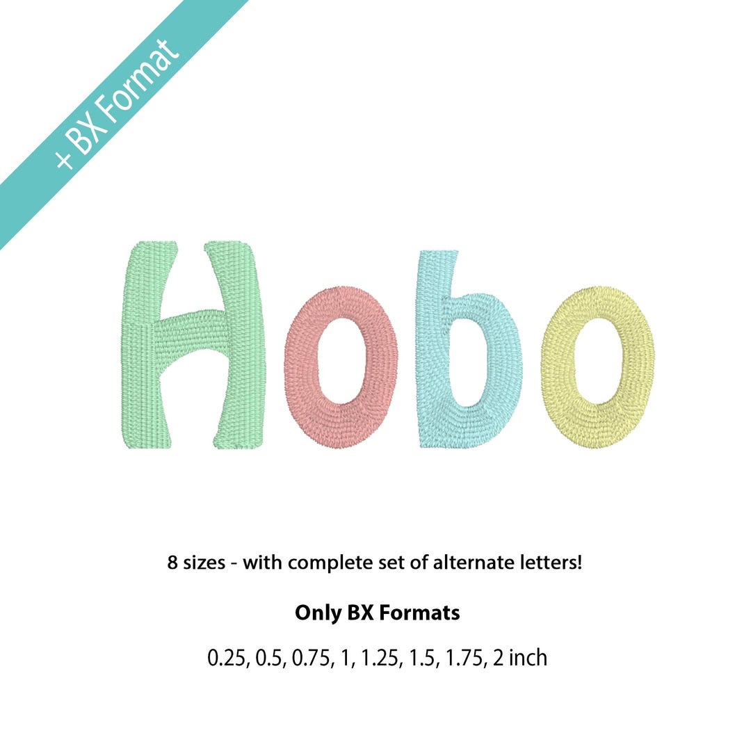 Hobo Embroidery Font, Monogram BX Font, Machine Embroidery Design ...