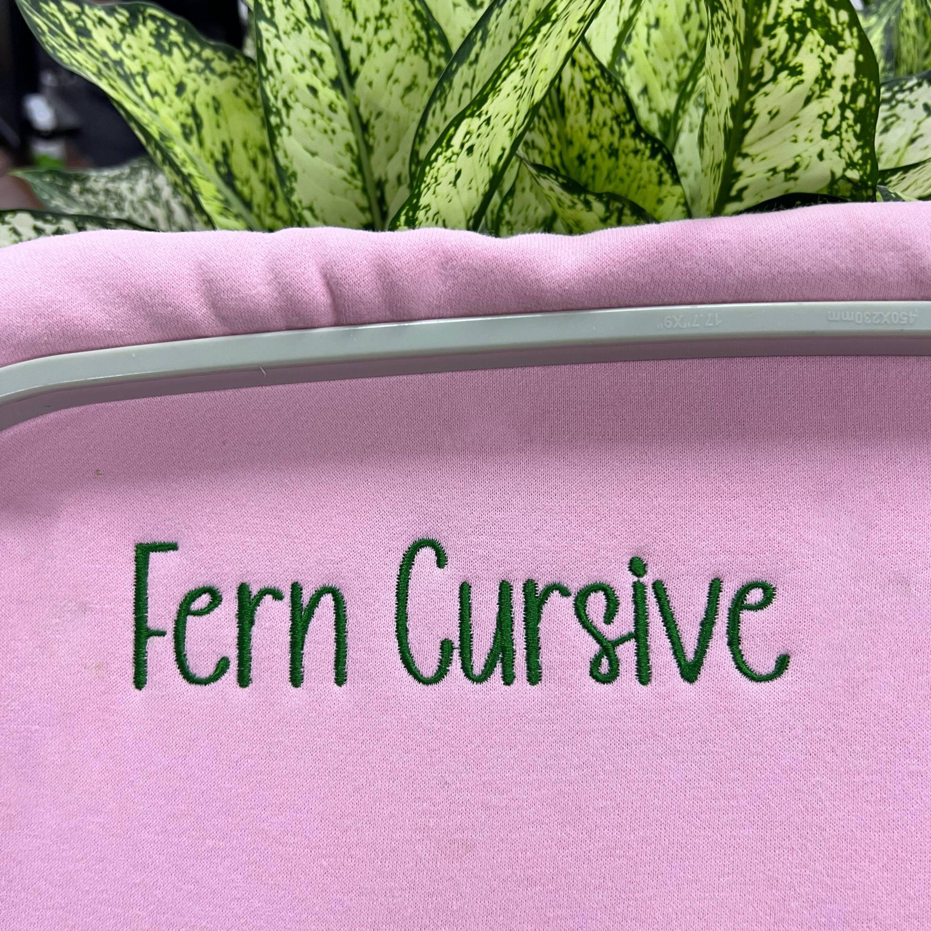 Fern Cursive Embroidery Font Alphabet, Handwritten Font, 6 Sizes ...