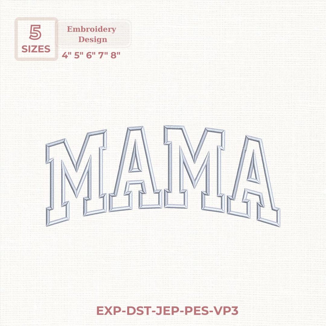 Arched Applique MAMA Embroidery Design, Curved Mama Machine Embroidery ...