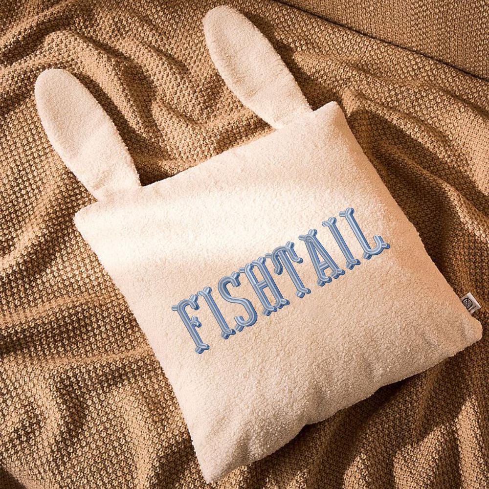 Fishtail Shadow Embroidery Font, 6 Sizes, 11formats, Digitized ...