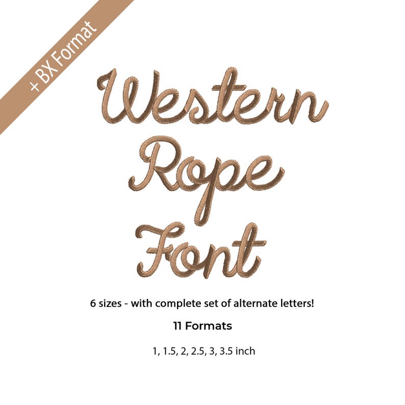 Western Rope Stitch FONT Machine Embroidery, Rope Letter Embroidery ...