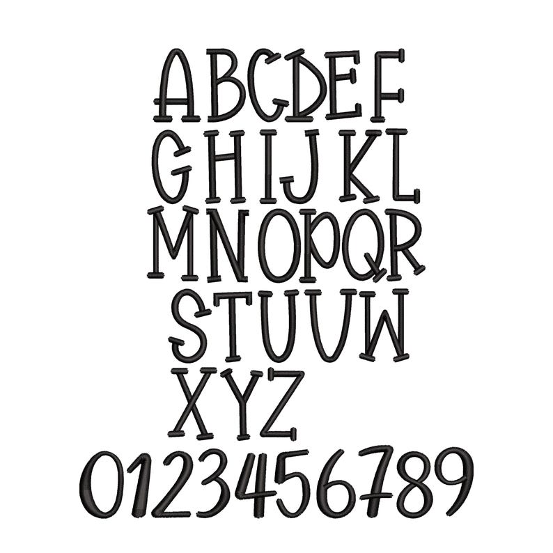 Farmhouse Embroidery Font, Rae Dunn Style Alphabet, Rustic Block ...