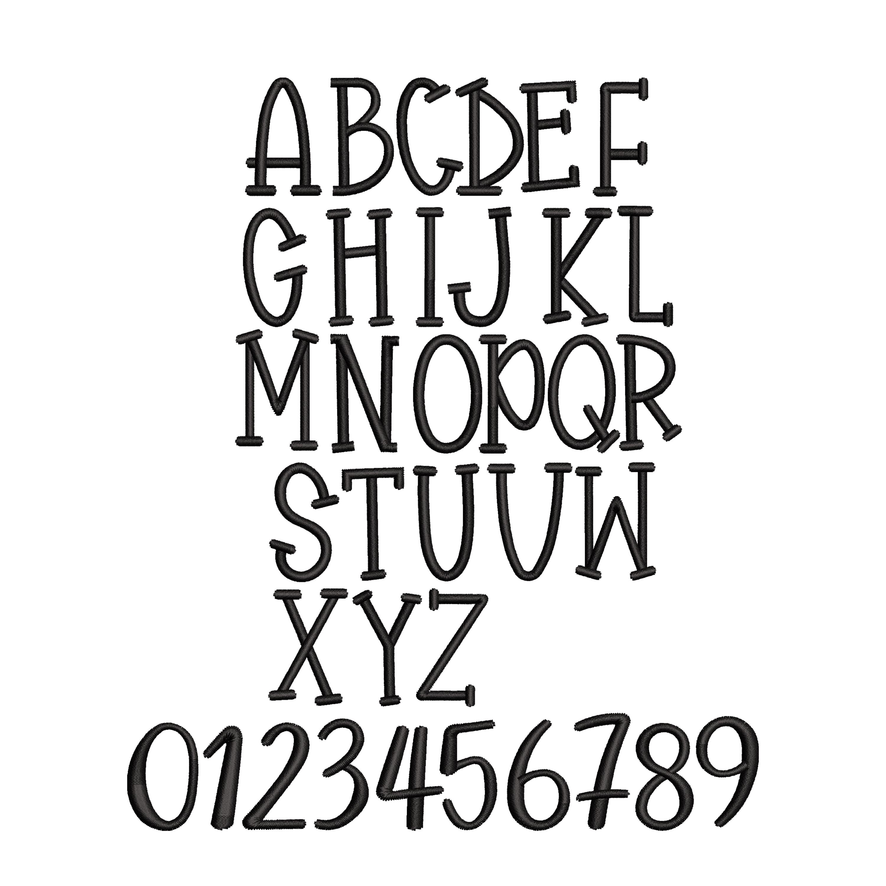 Farmhouse Embroidery Font, Rae Dunn Style Alphabet, Rustic Block ...