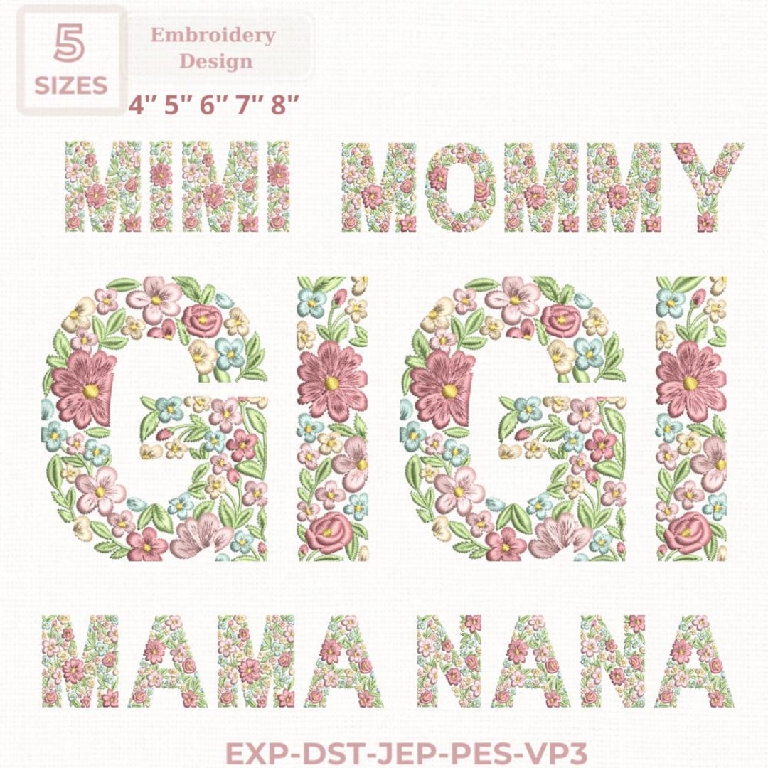 Mama Floral Embroidery Design, Machine Embroidery Design,ffloral ...