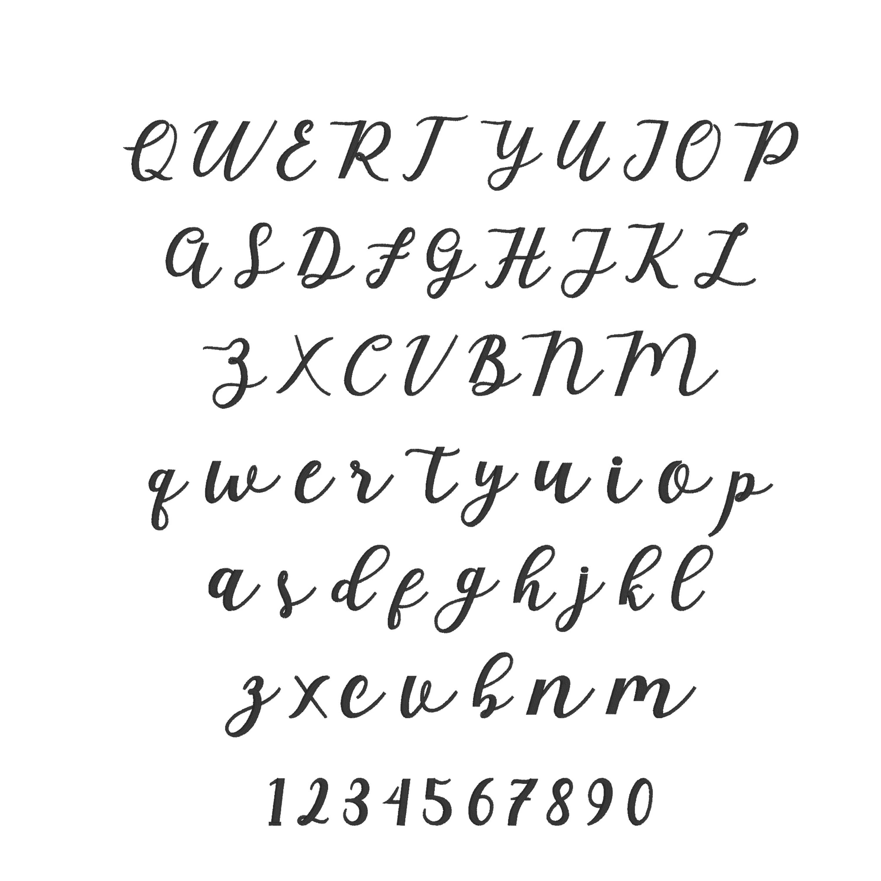 Handwritten Embroidery Fonts Bundle, Script Fonts Machine Embroidery ...