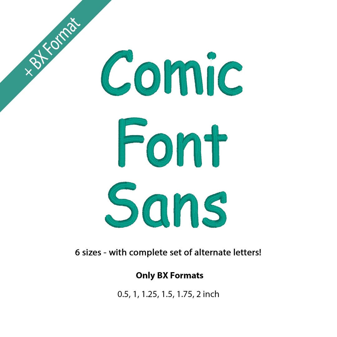 Comic Sans Embroidery Font - Only BX Font, Playful Letters - Comic Book ...