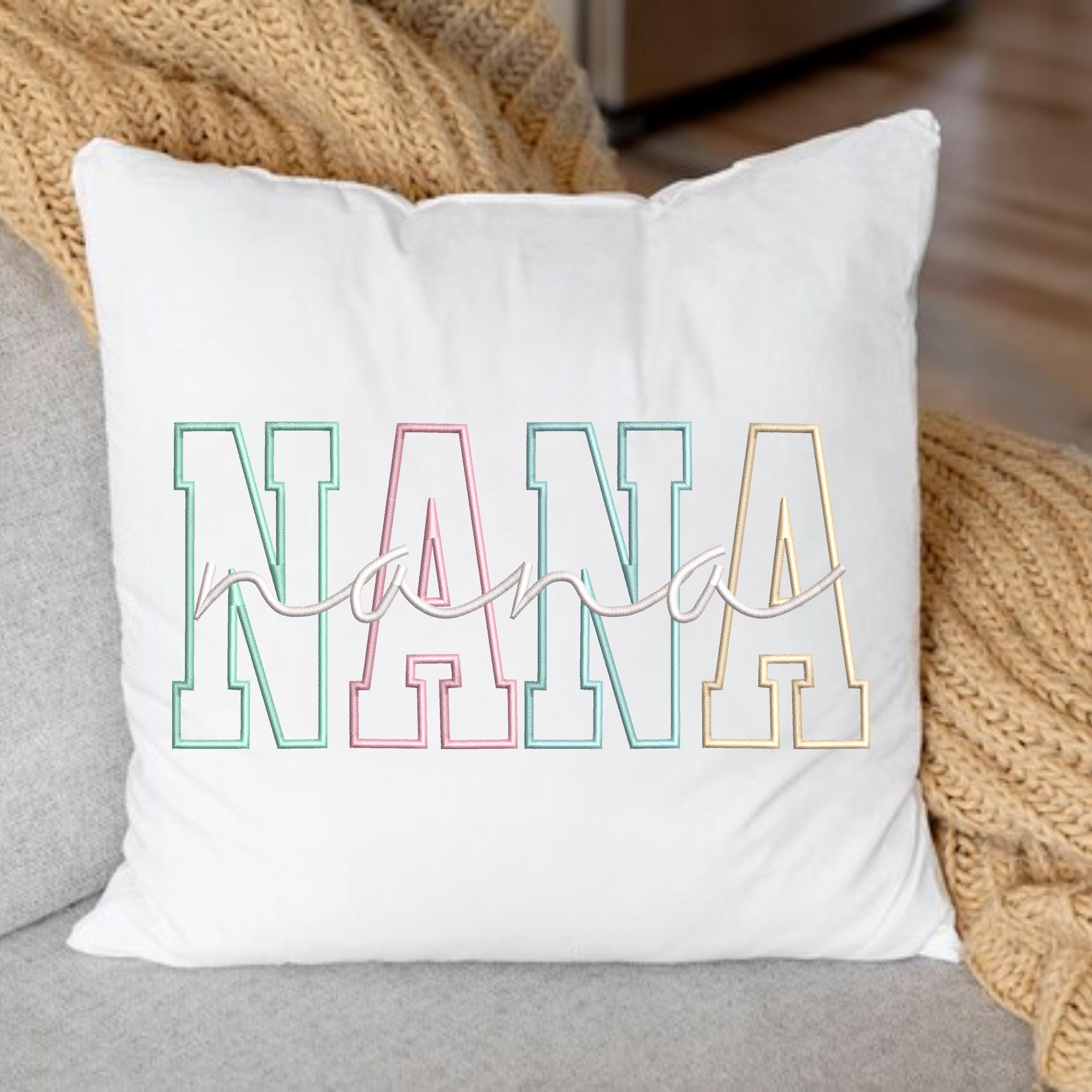 Nana Applique Embroidery Design, NANA Varsity Satin Applique Embroidery ...
